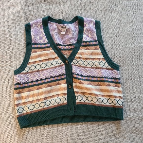 RSQ | Sweaters | Colorful Fair Isle Button Up Sweater Vest | Poshmark